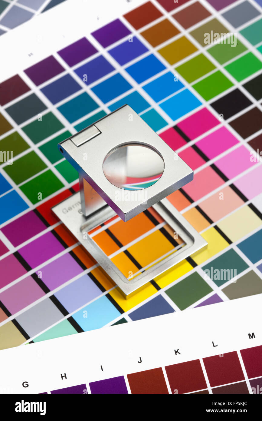Press color management, chart, densitometer Stock Photo - Alamy