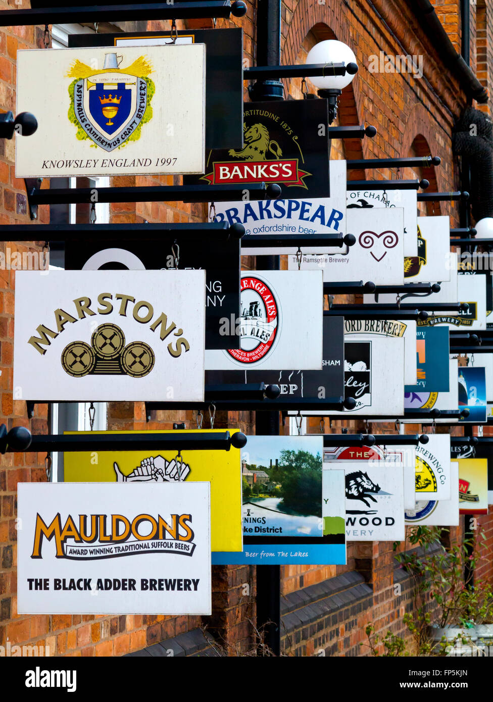British brewery signs at the National Brewery Centre a museum in Burton ...