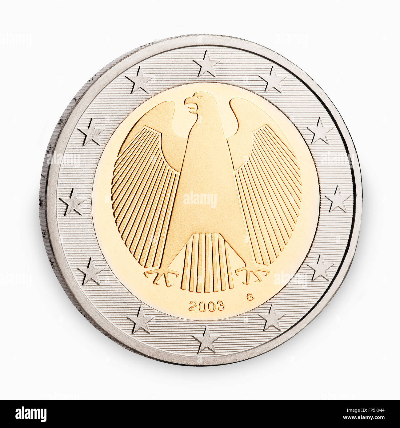 two euro coin isolated on white background Stock Photo - Alamy