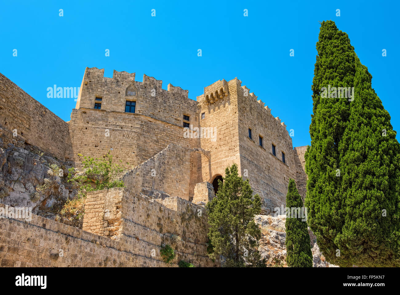 Greece rhodes lindos castle hi-res stock photography and images - Alamy