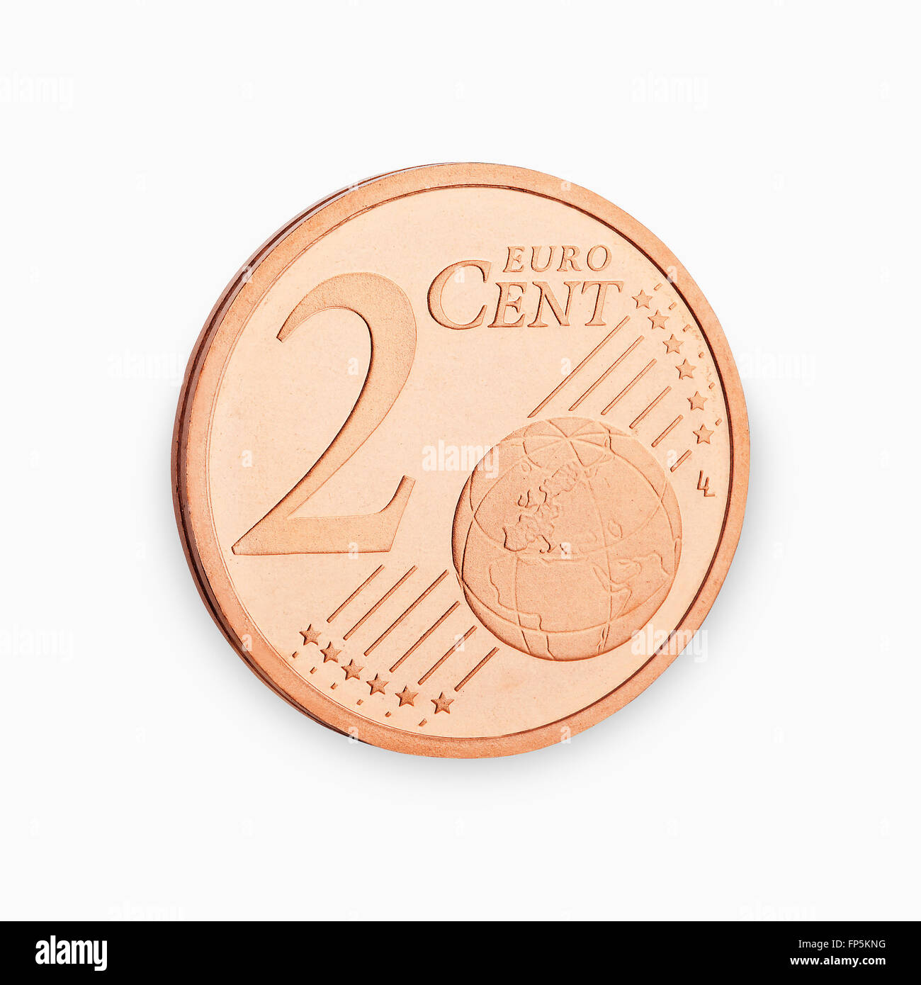 two euro coin cent isolated on white background Stock Photo - Alamy