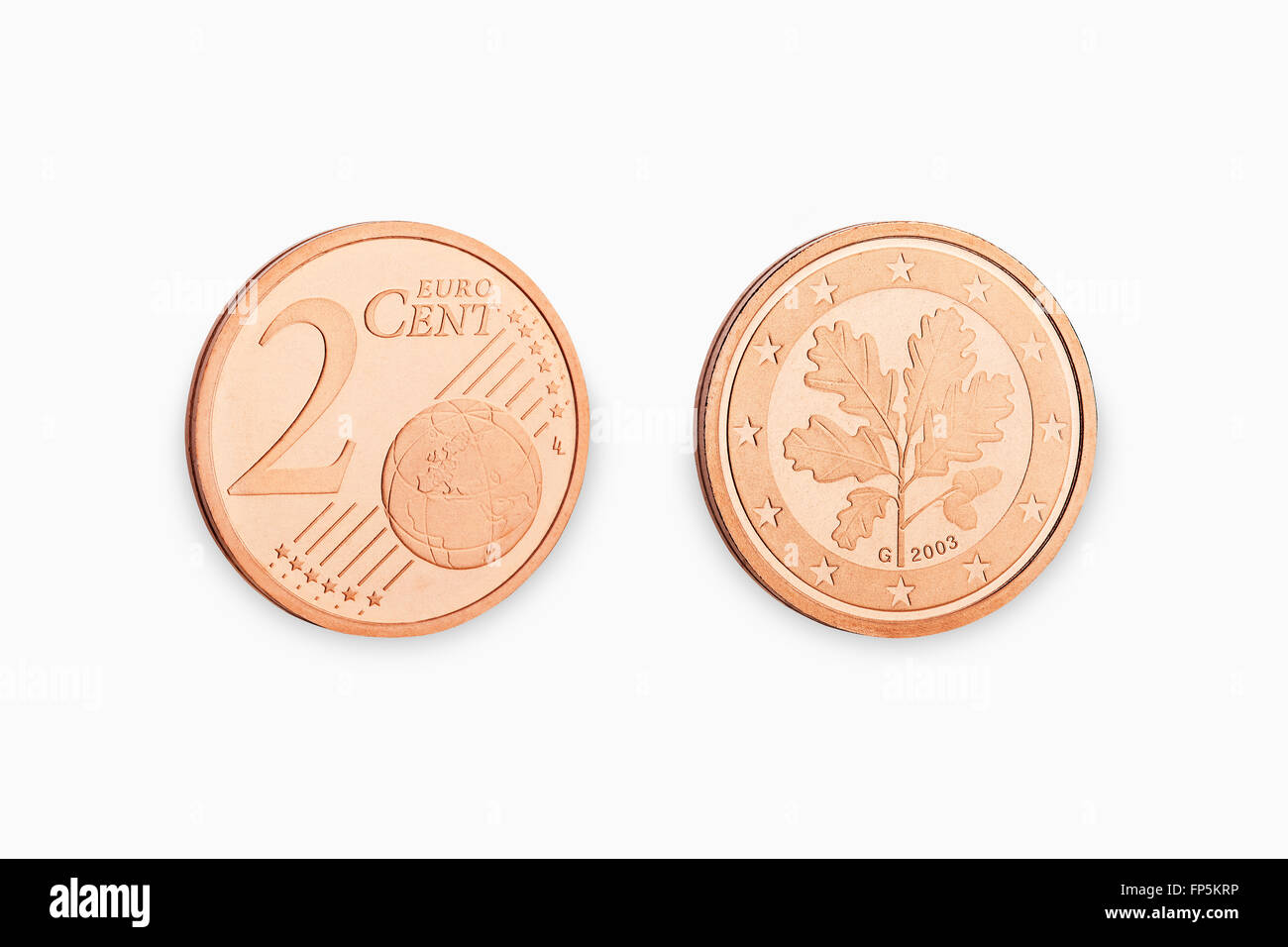 two euro coin cent isolated on white background Stock Photo - Alamy