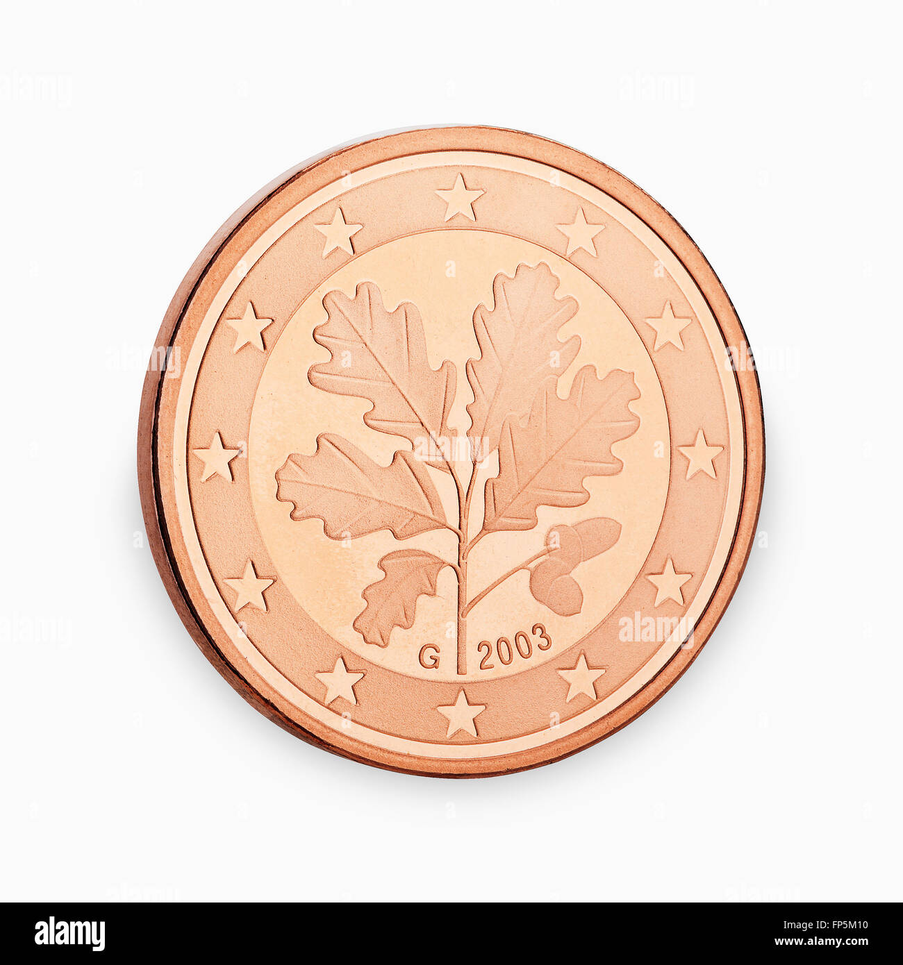 five euro coin cent isolated on white background Stock Photo - Alamy