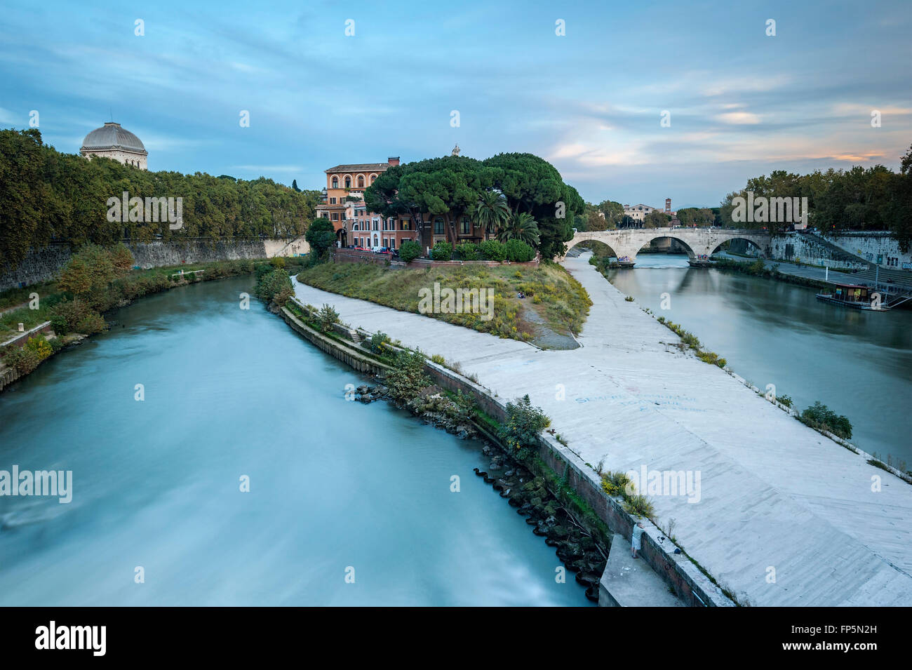 The Tiber Island is the only island in the Tiber river which runs ...