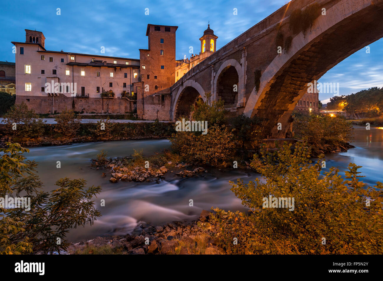 The Tiber Island is the only island in the Tiber river which runs ...