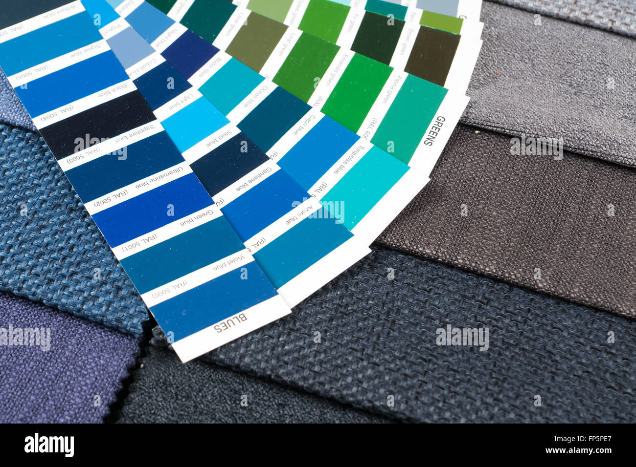colorful fabric samples with pantone Stock Photo - Alamy