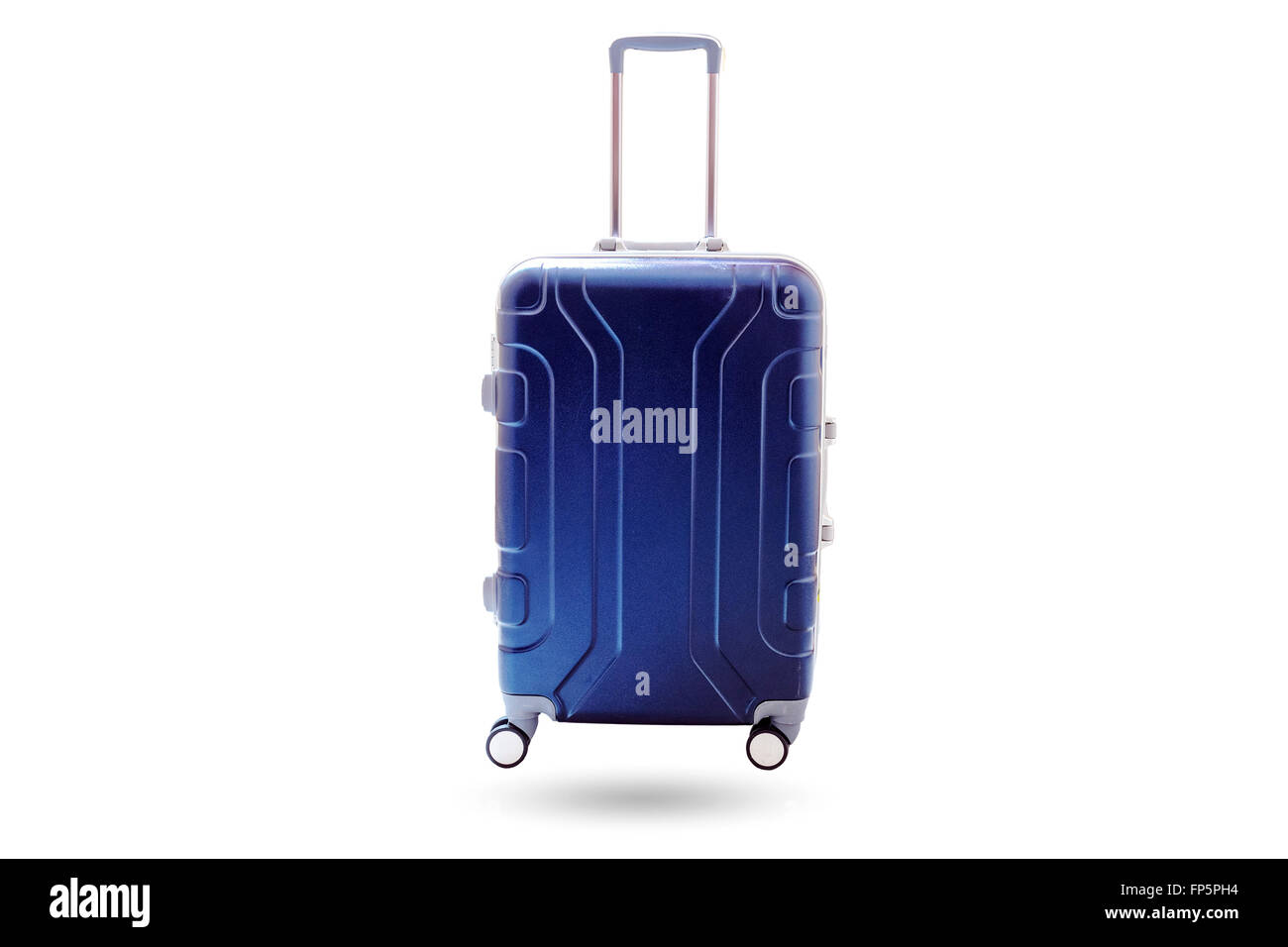 Blue suitcase isolated on white background Stock Photo - Alamy