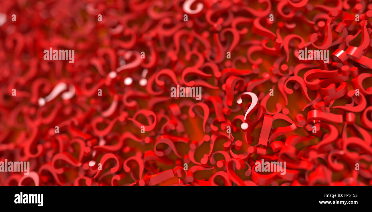 Infinite question marks, original three dimensional illustration Stock ...