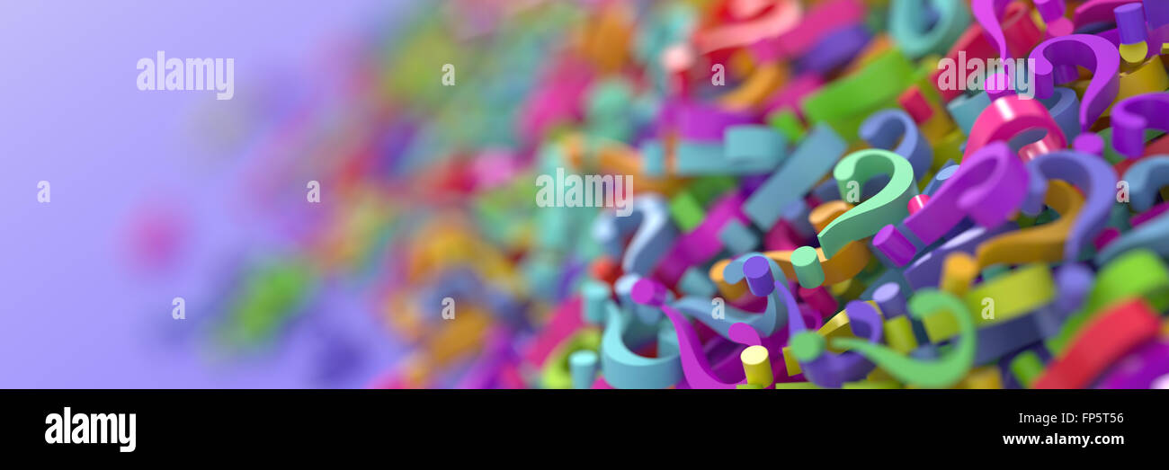 Infinite question marks, original three dimensional illustration Stock ...