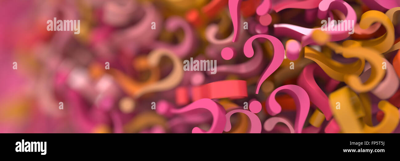 Infinite question marks, original three dimensional illustration Stock ...