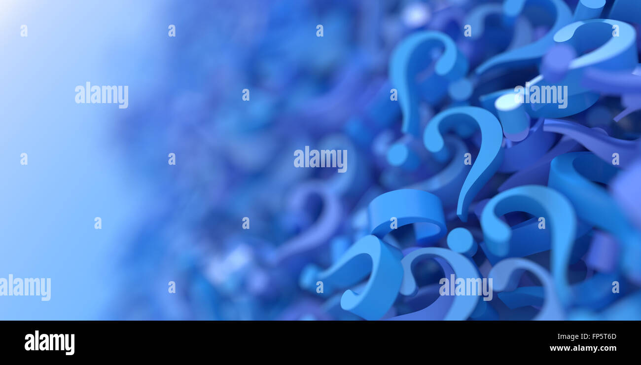 Infinite question marks, original three dimensional illustration Stock ...