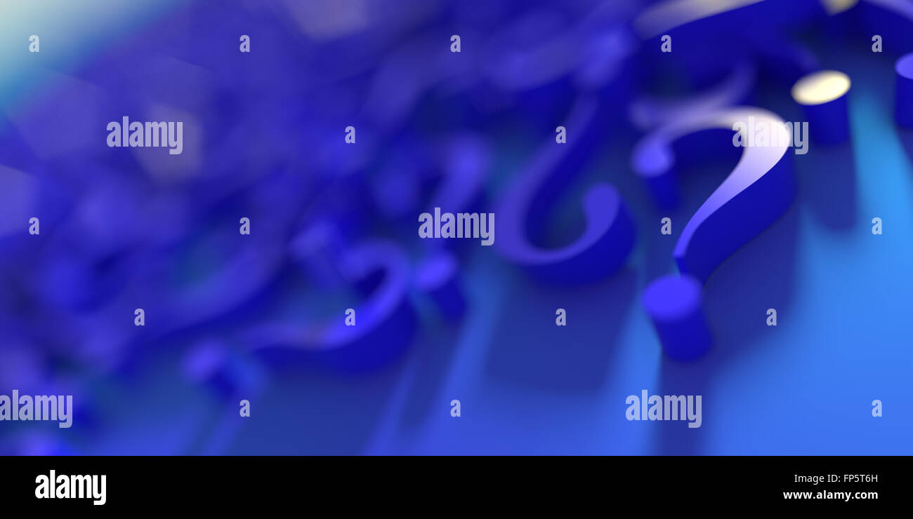 Infinite question marks, original three dimensional illustration Stock ...