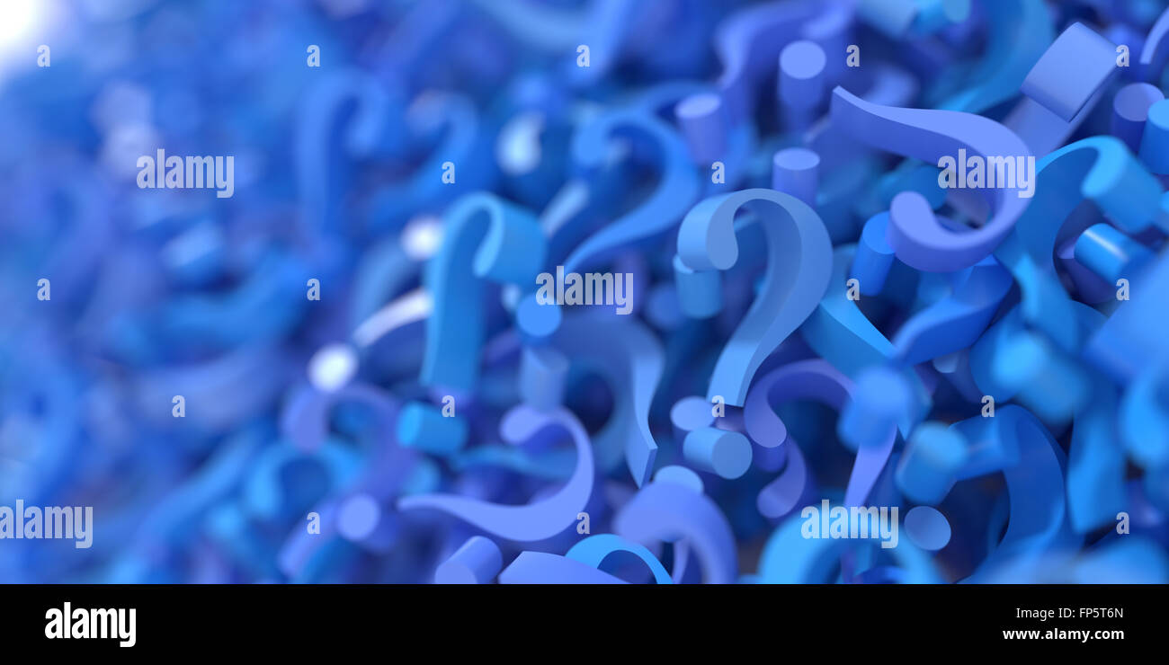 Infinite question marks, original three dimensional illustration Stock ...