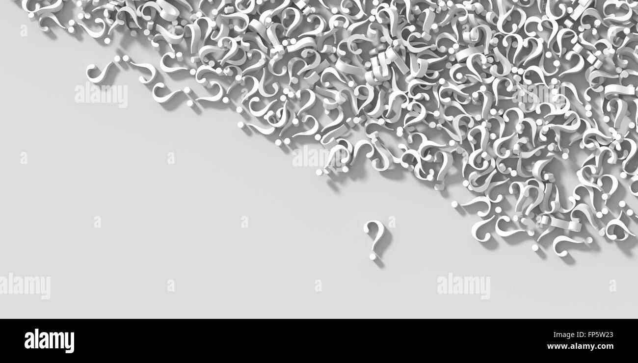 Infinite question marks, original three dimensional illustration Stock ...