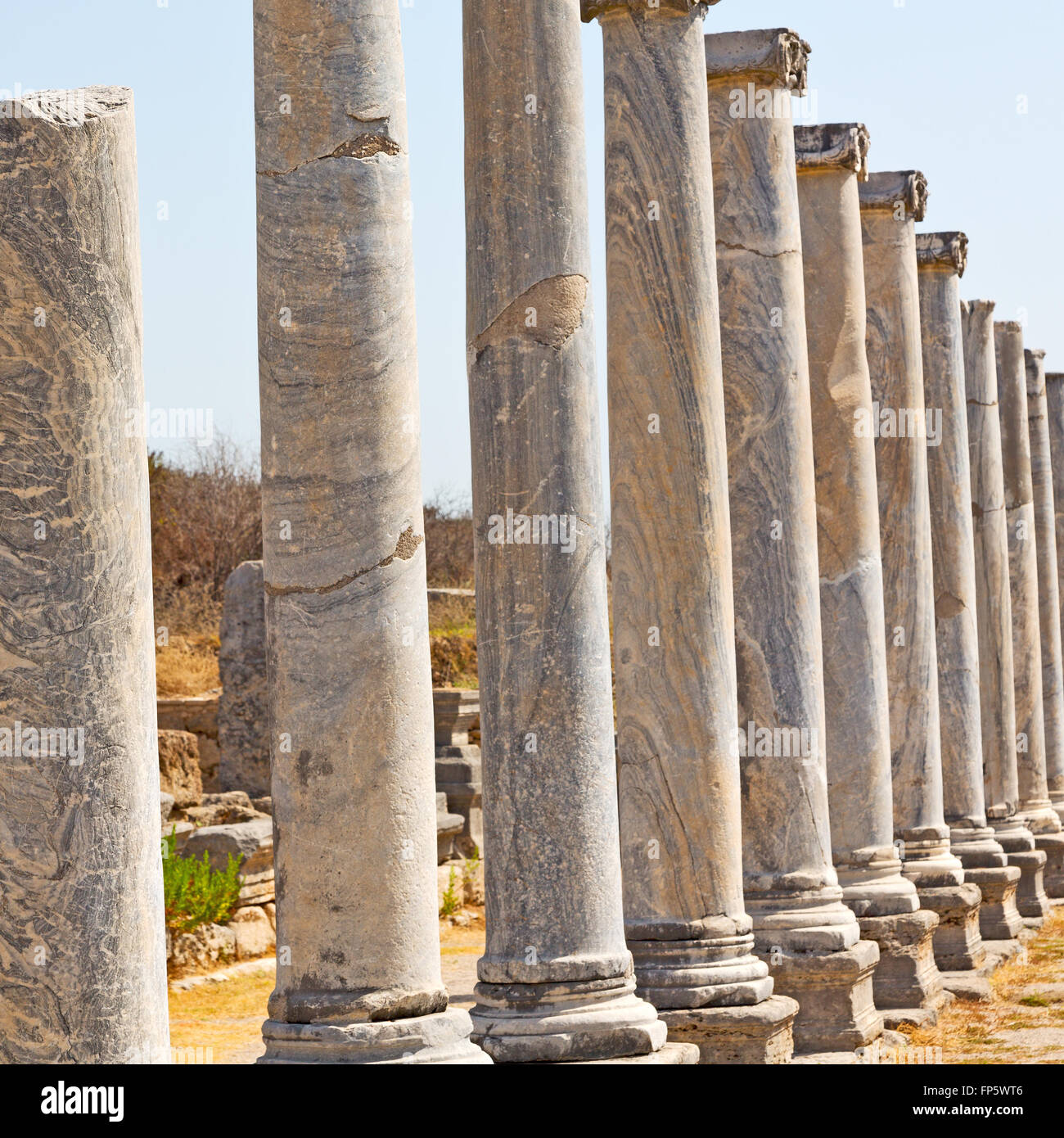 old construction in asia turkey the column and the roman temple Stock ...