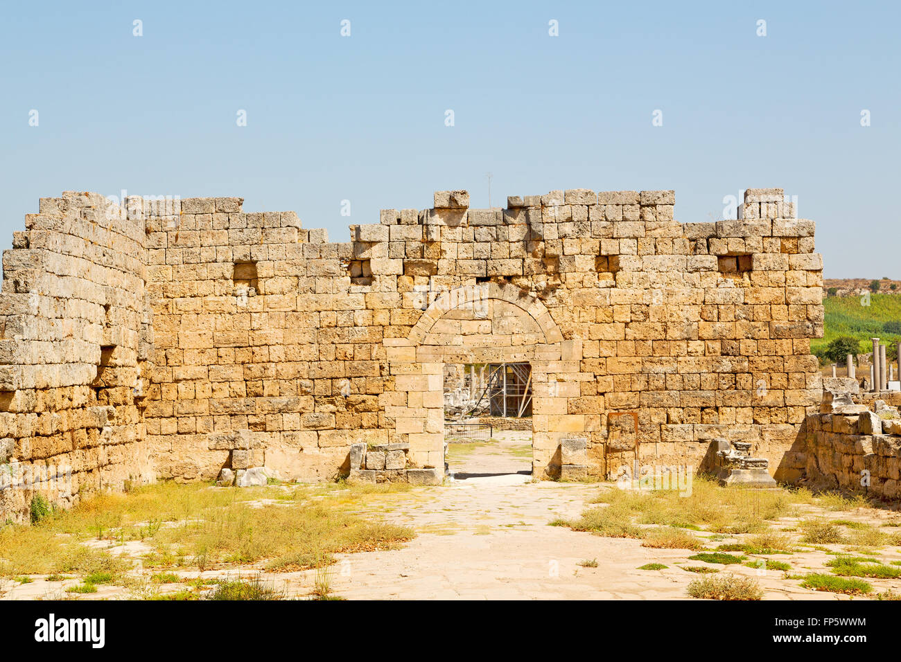old construction in asia turkey the column and the roman temple Stock ...