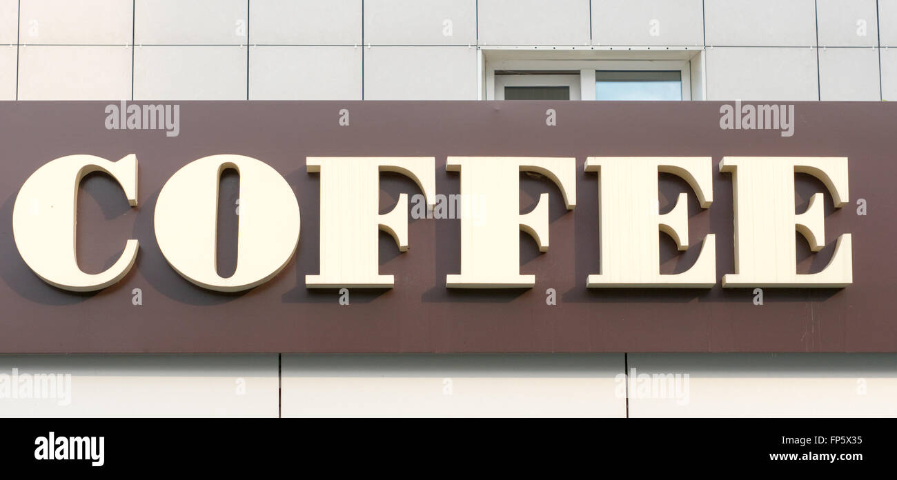 coffee sign board with brown background Stock Photo - Alamy