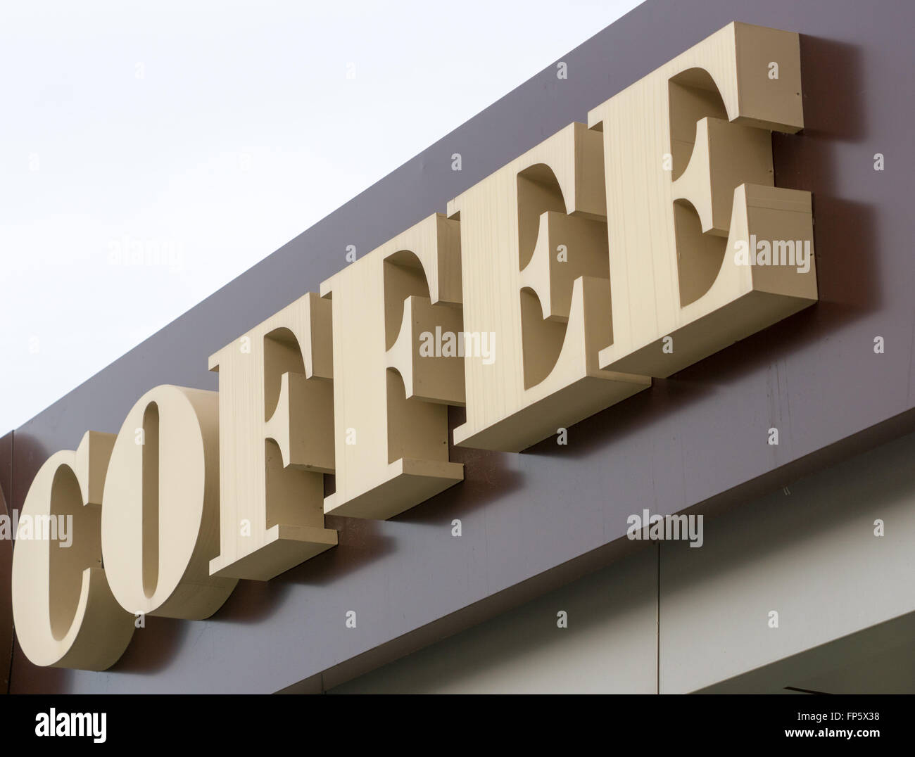 coffee sign board with brown background Stock Photo - Alamy