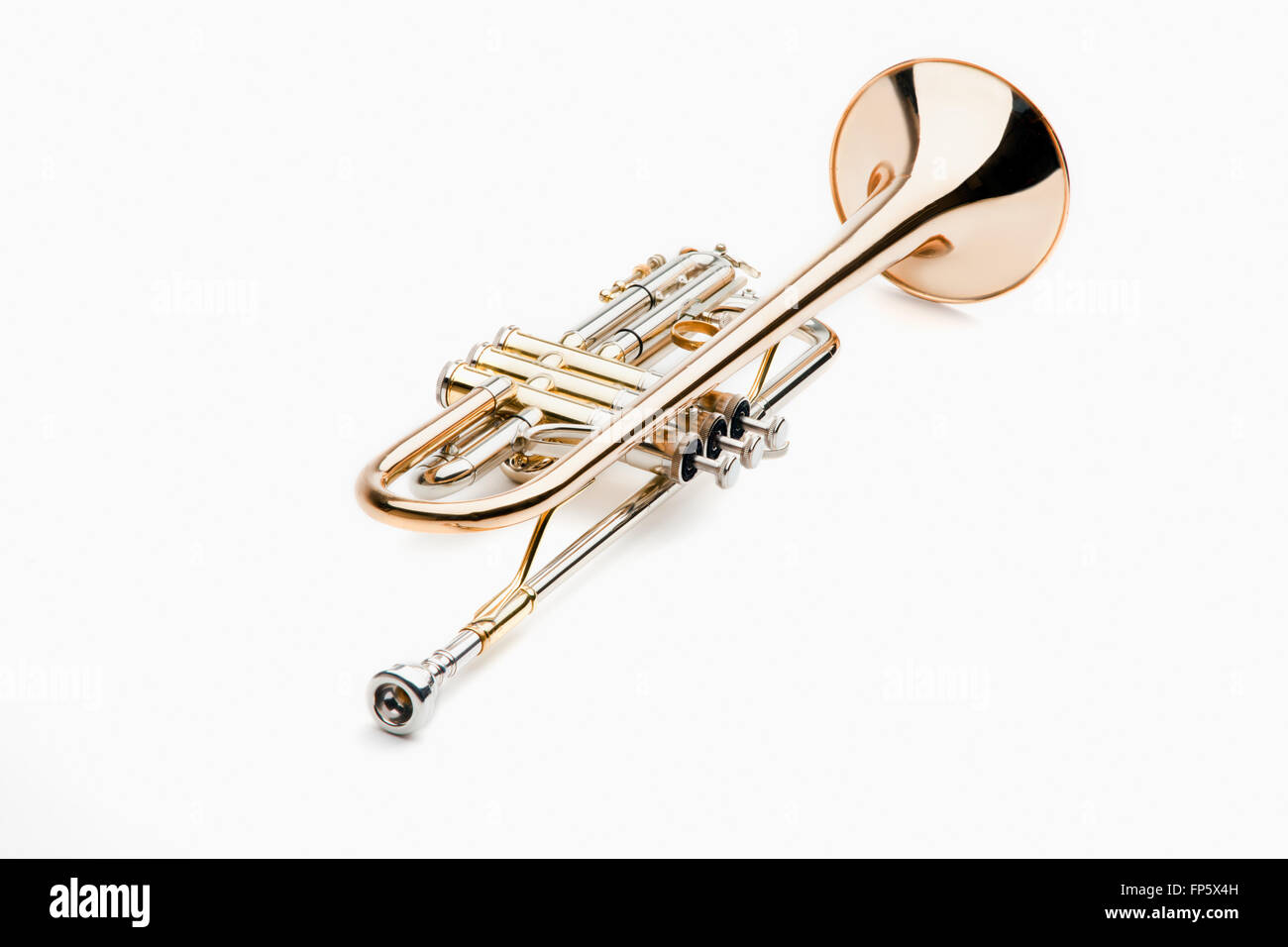 Trumpet isolated on a white background Stock Photo - Alamy