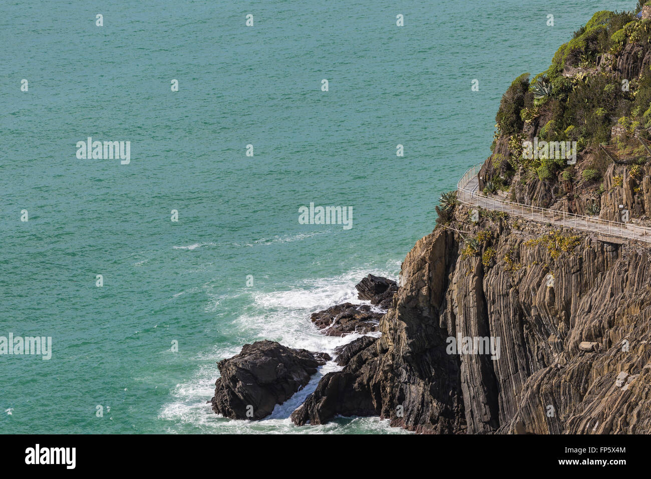 Cliff above the sea, Cinque Terre, Italy Stock Photo - Alamy