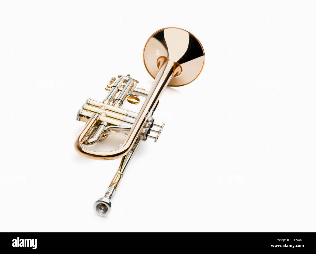 Trumpet isolated on a white background Stock Photo - Alamy