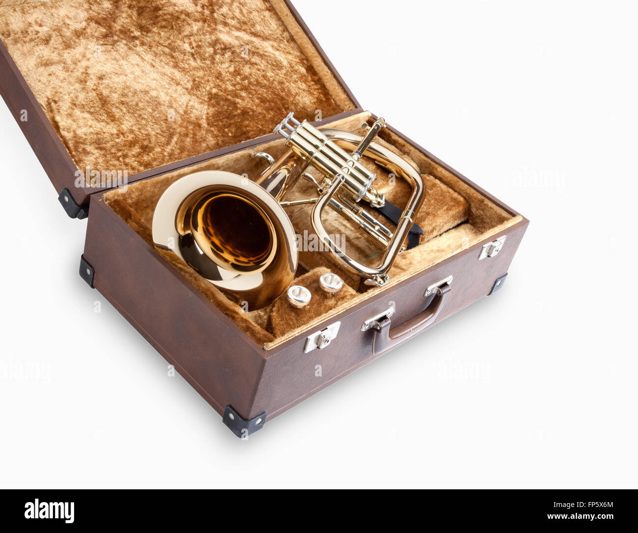 Trumpet isolated on a white background Stock Photo - Alamy