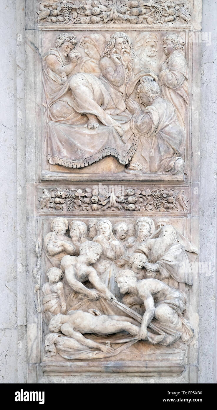 Isaac blesses Jacob by Ercole Seccadenari up and Burial of Jacob's wife ...