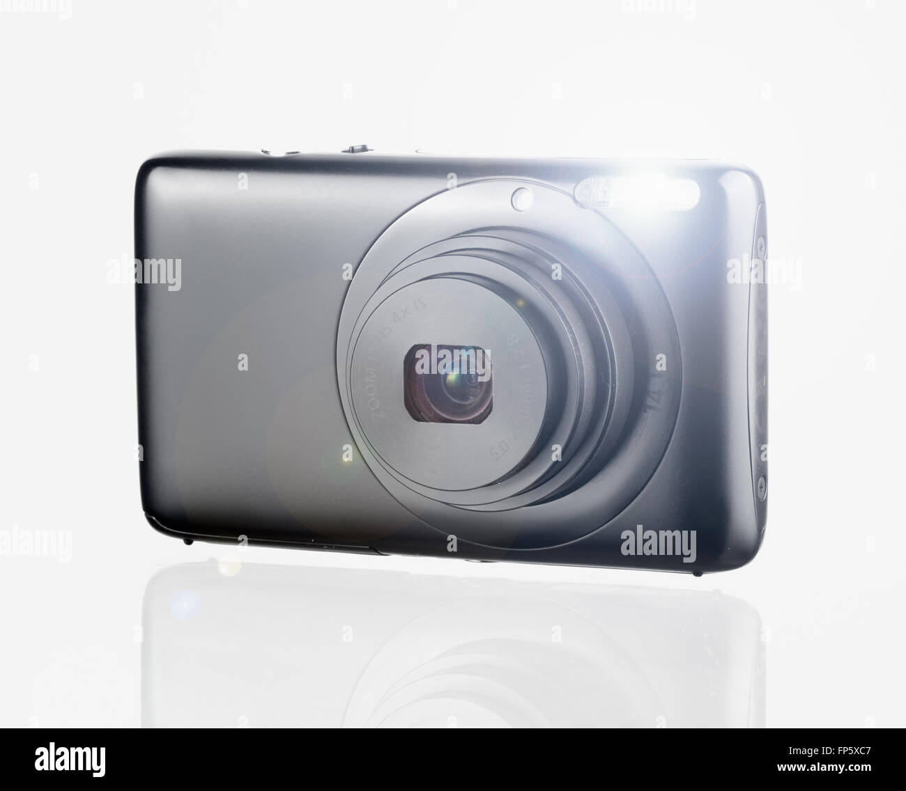 Digital camera isolated on white background Stock Photo - Alamy
