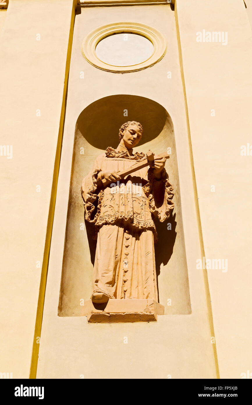 marble in old historical construction italy europe milan and statue ...
