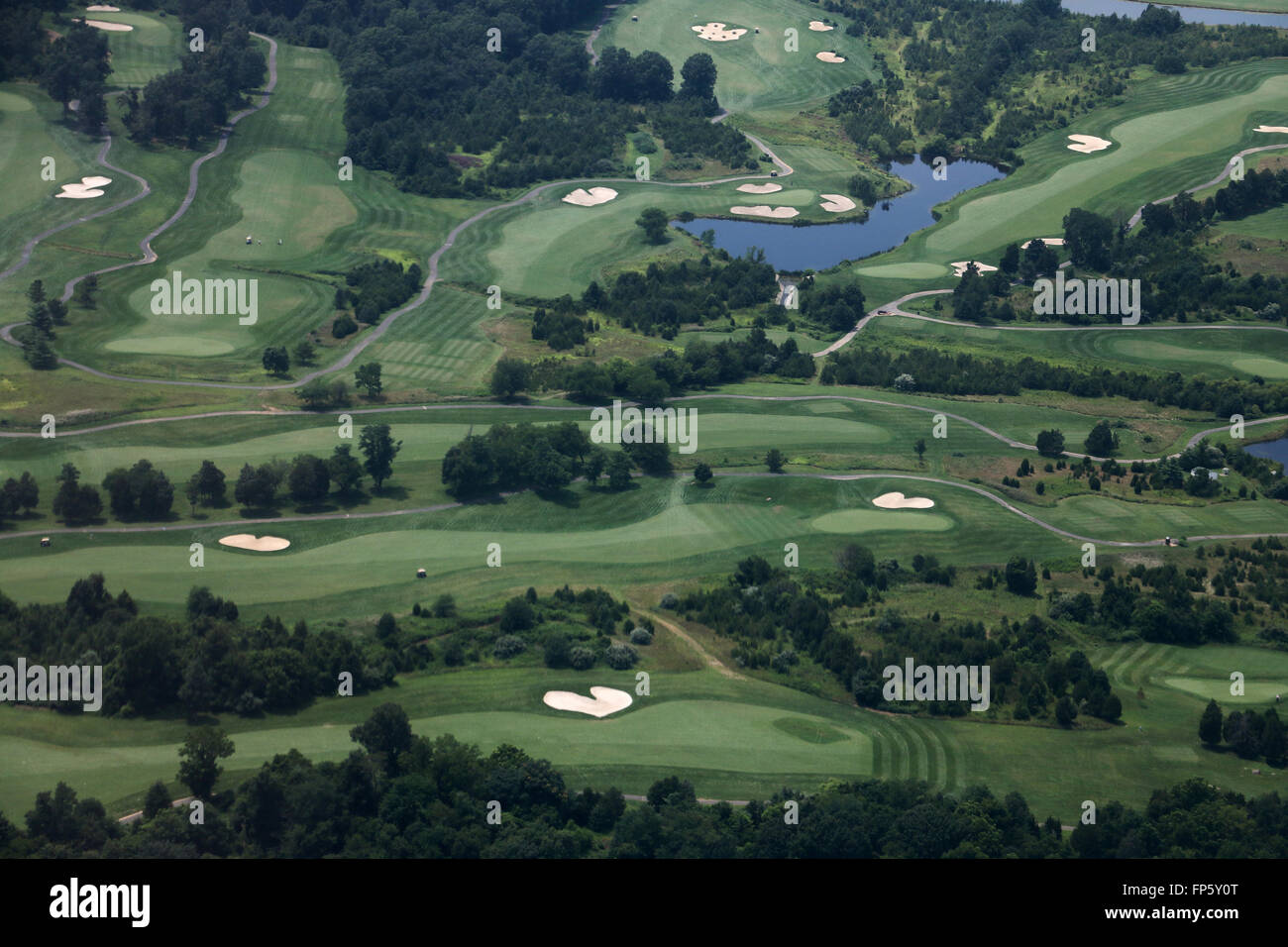Aireal golf course from airliner Pennsylvania Stock Photo - Alamy