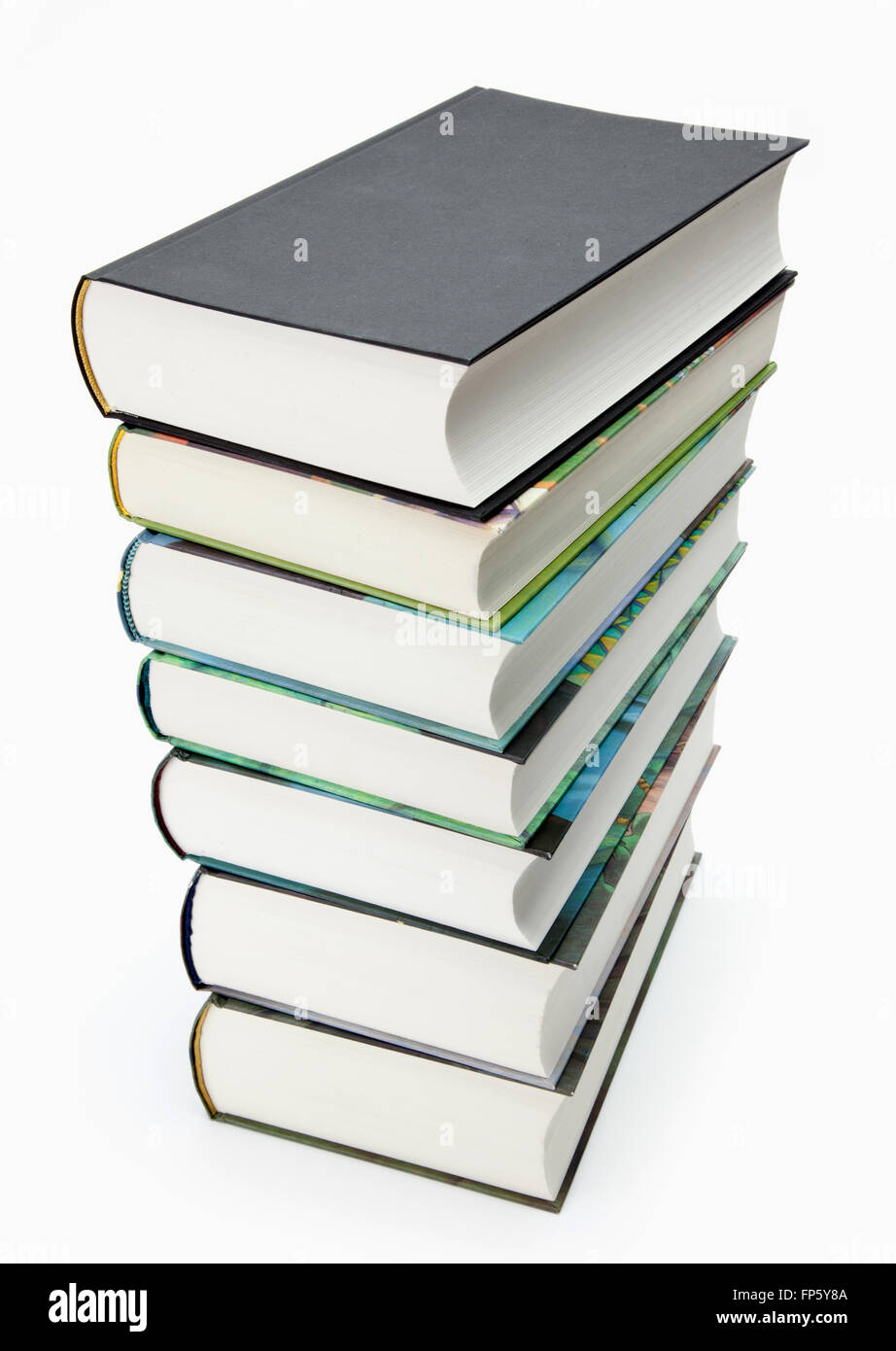 Stack of various hardcover books isolated on white Stock Photo - Alamy