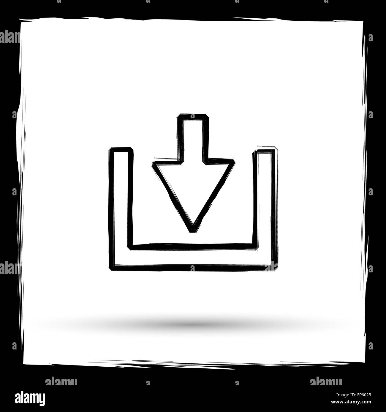 Download icon. Internet button on white background. Outline design ...