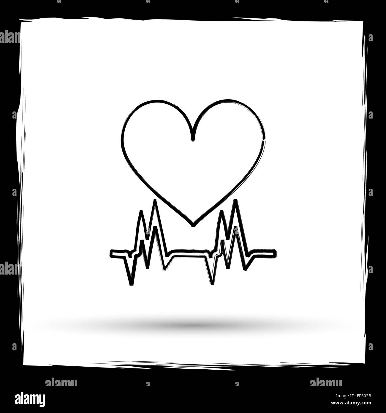 Heart icon. Internet button on white background. Outline design ...
