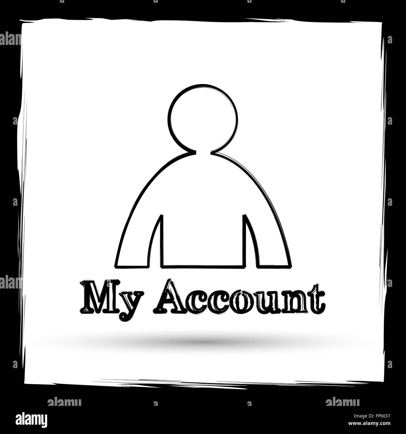 My account icon. Internet button on white background. Outline design ...