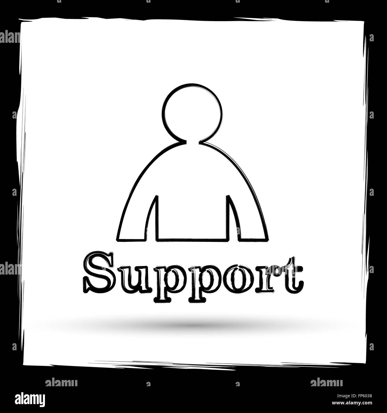 Support icon. Internet button on white background. Outline design ...