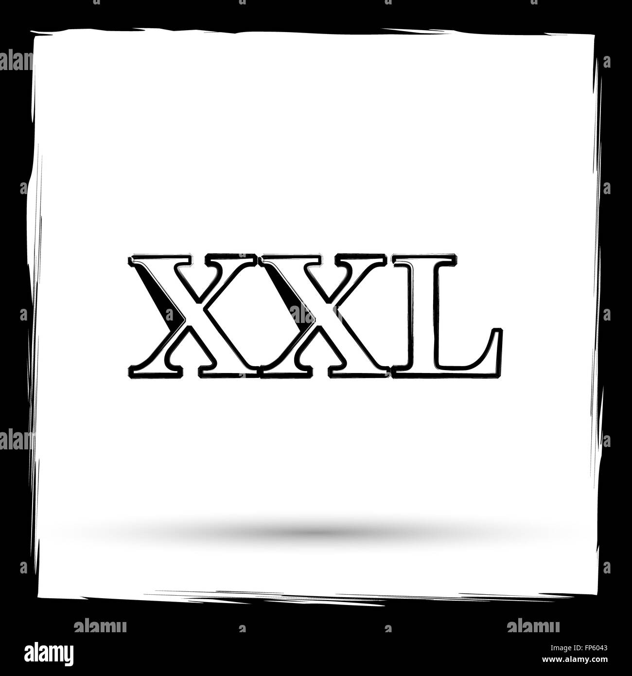 XXL icon. Internet button on white background. Outline design imitating ...