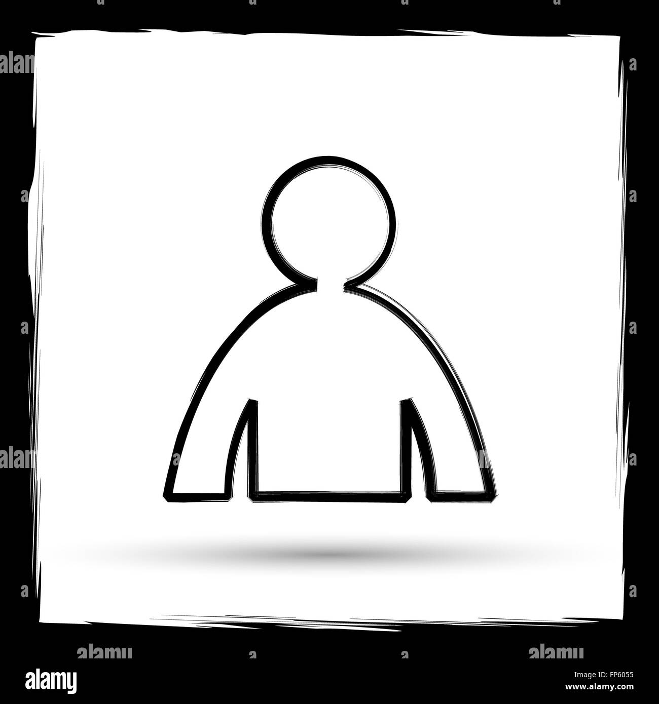 User profile icon. Internet button on white background. Outline design ...