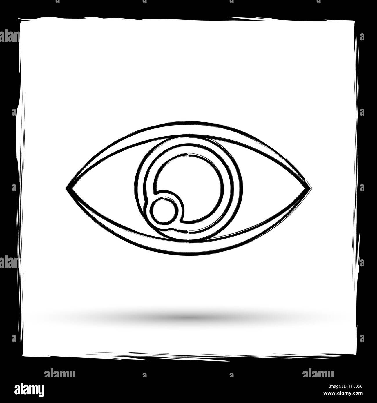 Eye icon. Internet button on white background. Outline design imitating ...