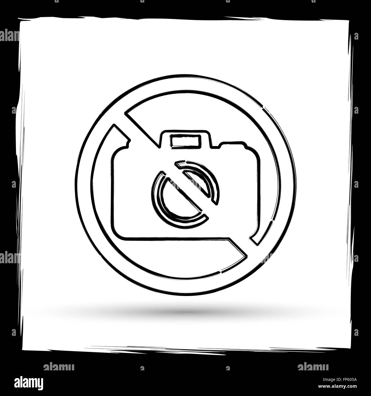 Forbidden camera icon. Internet button on white background. Outline ...