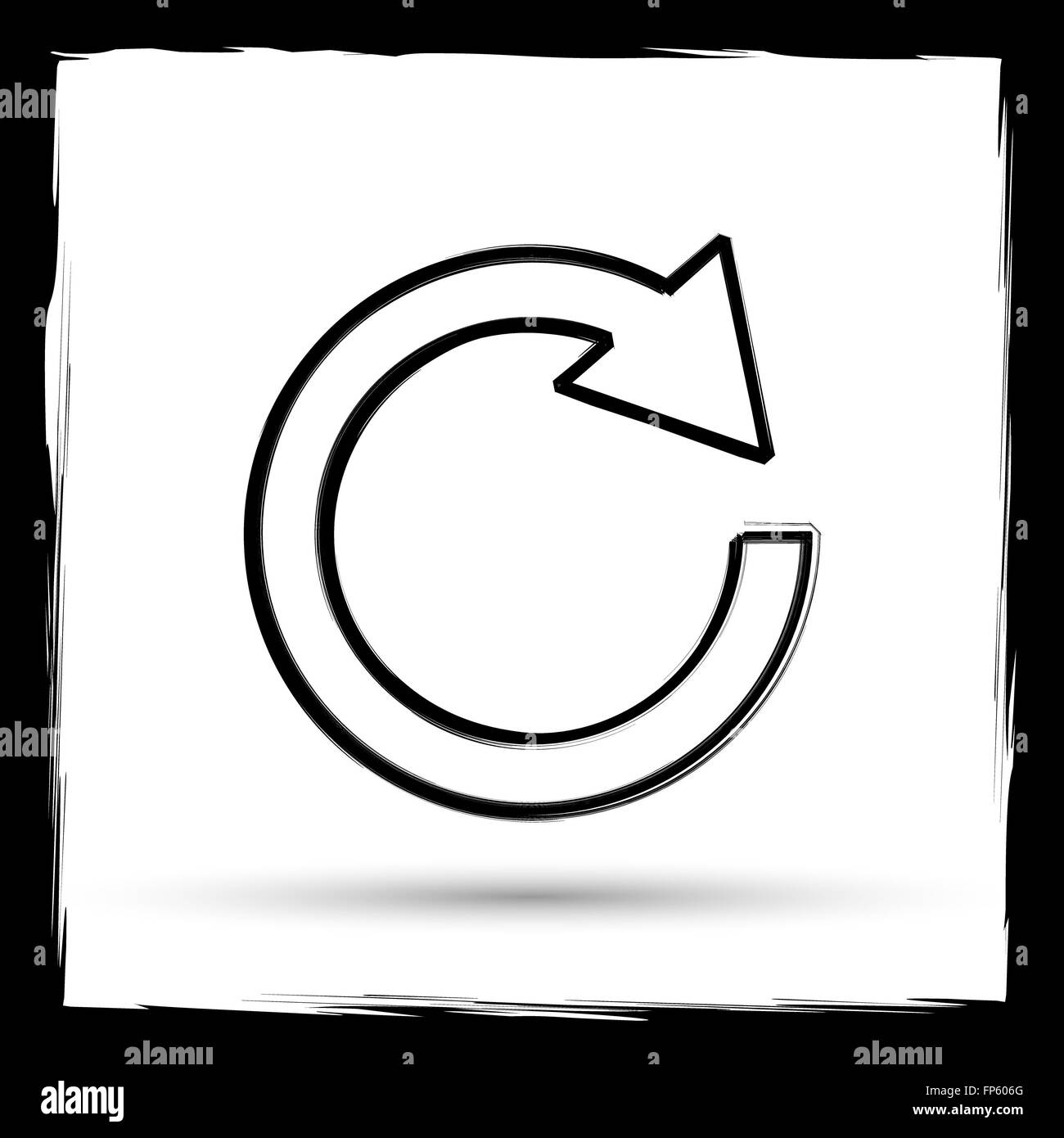 Reload one arrow icon. Internet button on white background. Outline ...