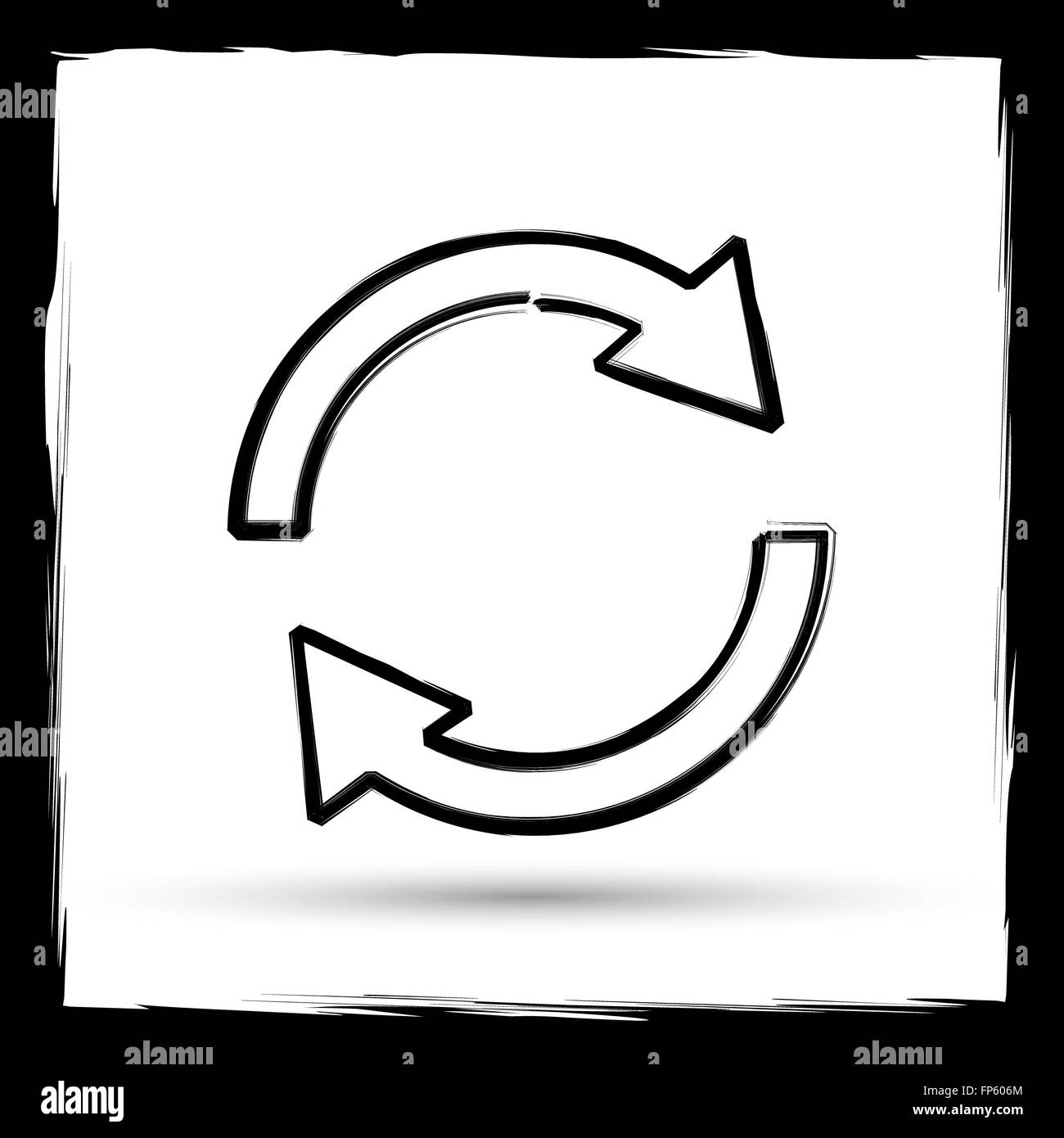 Reload two arrows icon. Internet button on white background. Outline ...