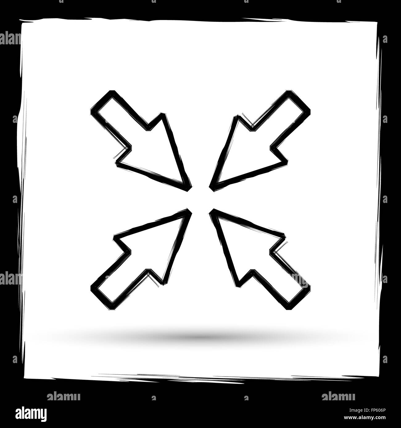 Exit full screen icon. Internet button on white background. Outline ...