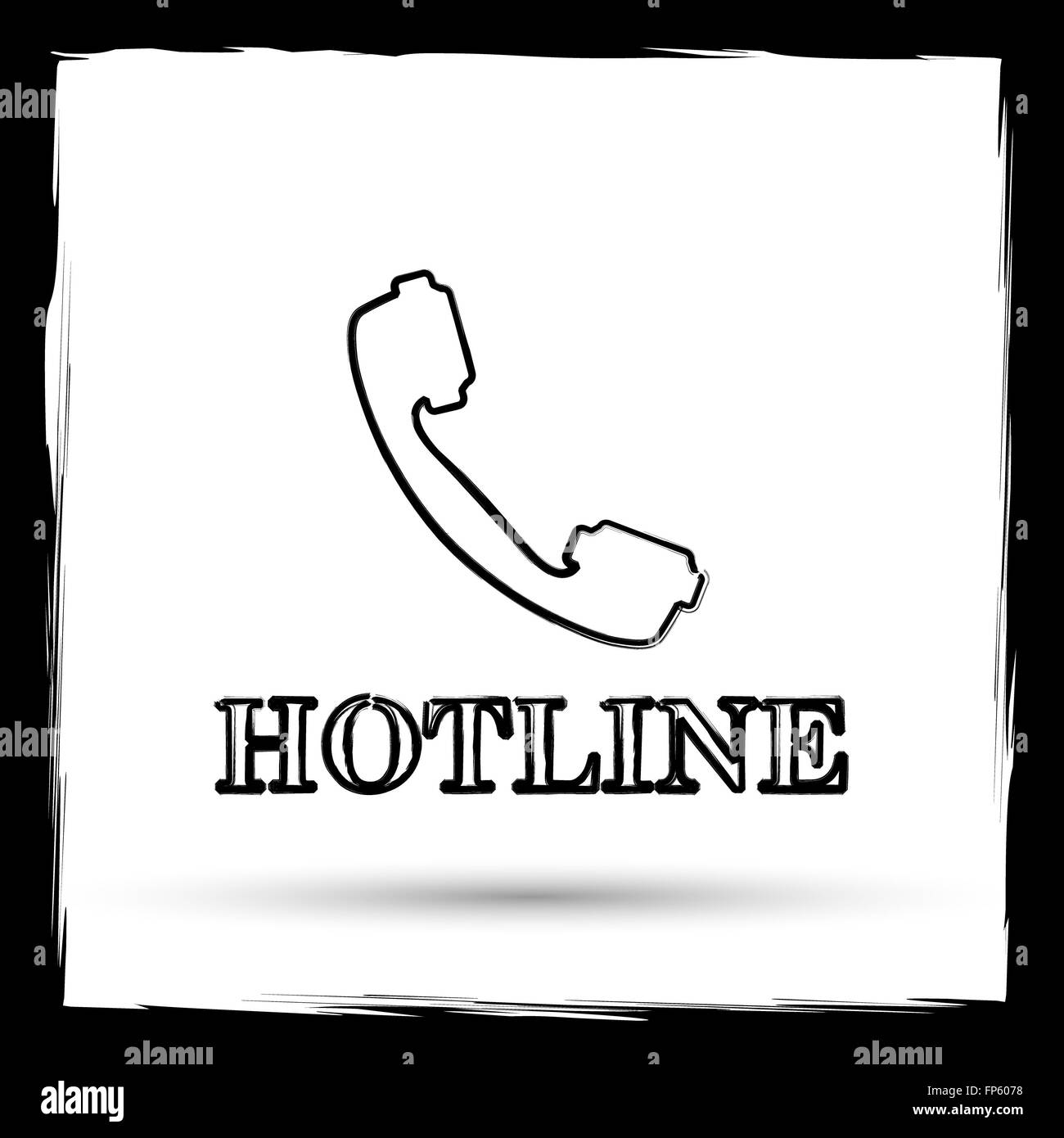 Hotline icon. Internet button on white background. Outline design ...