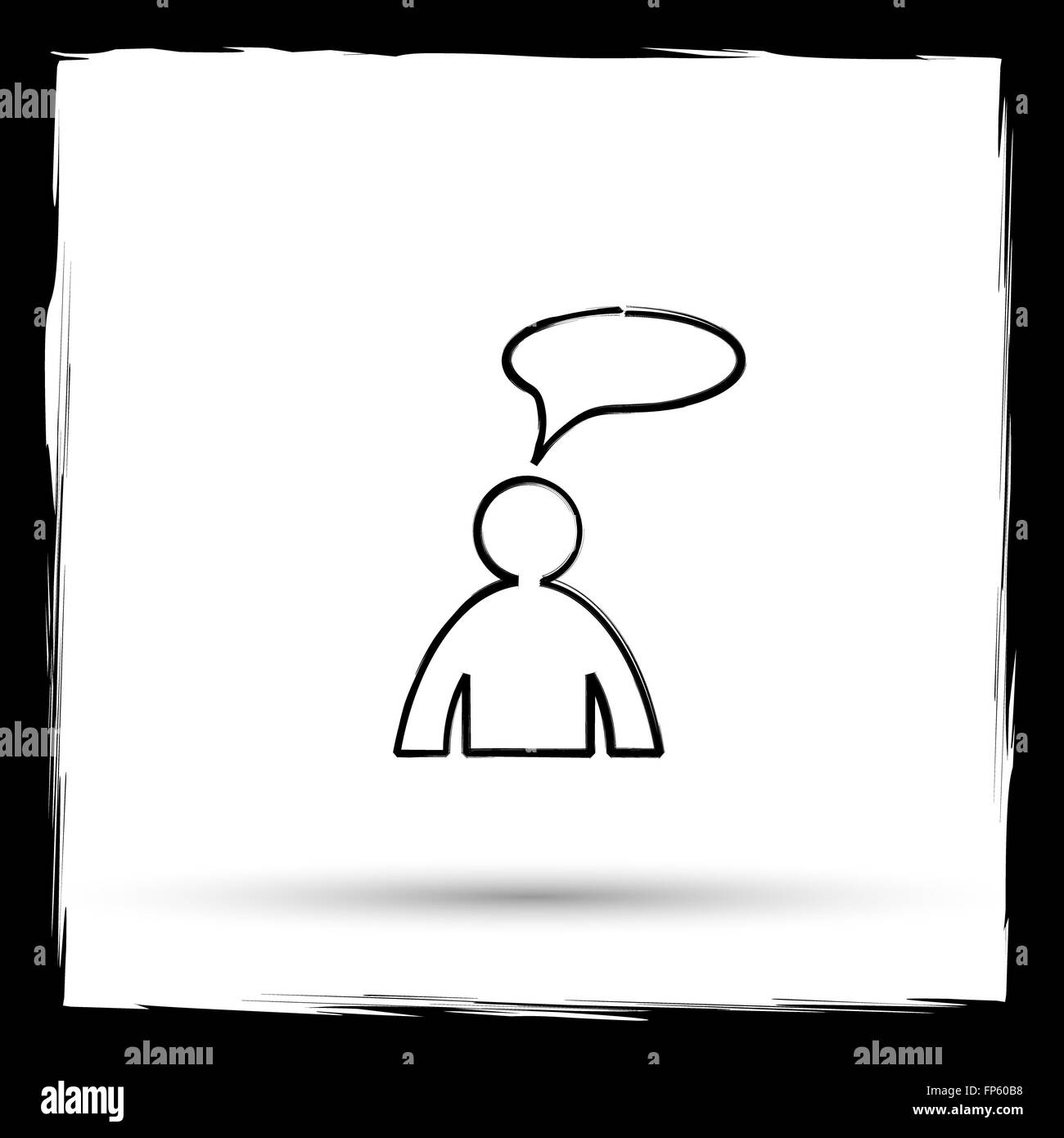 Comments icon. Internet button on white background. Outline design ...