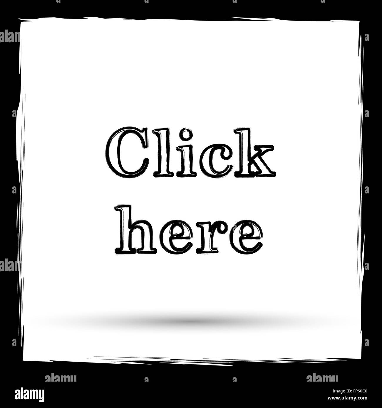 Click here icon. Internet button on white background. Outline design ...
