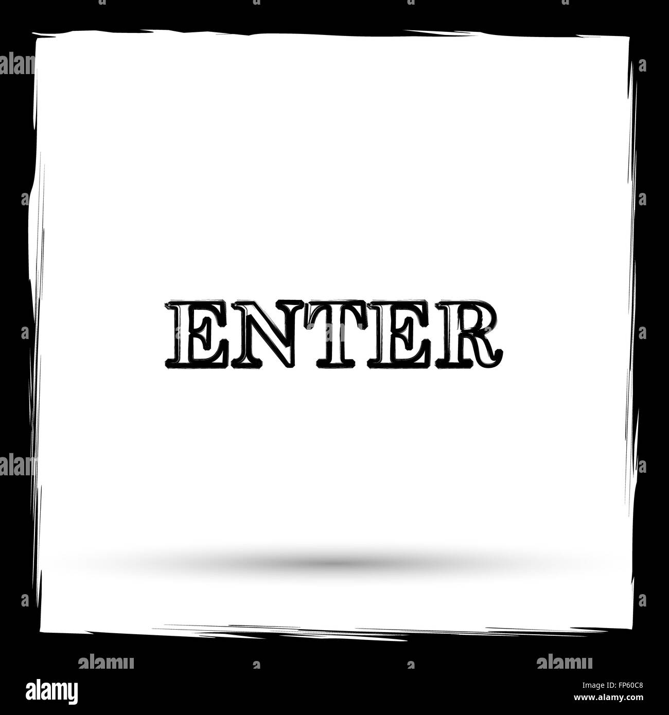 Enter icon. Internet button on white background. Outline design ...