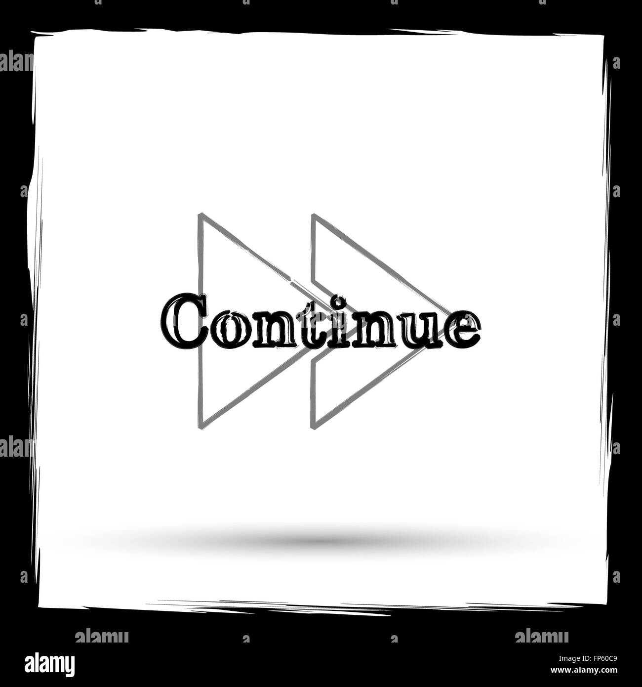 Continue icon. Internet button on white background. Outline design ...