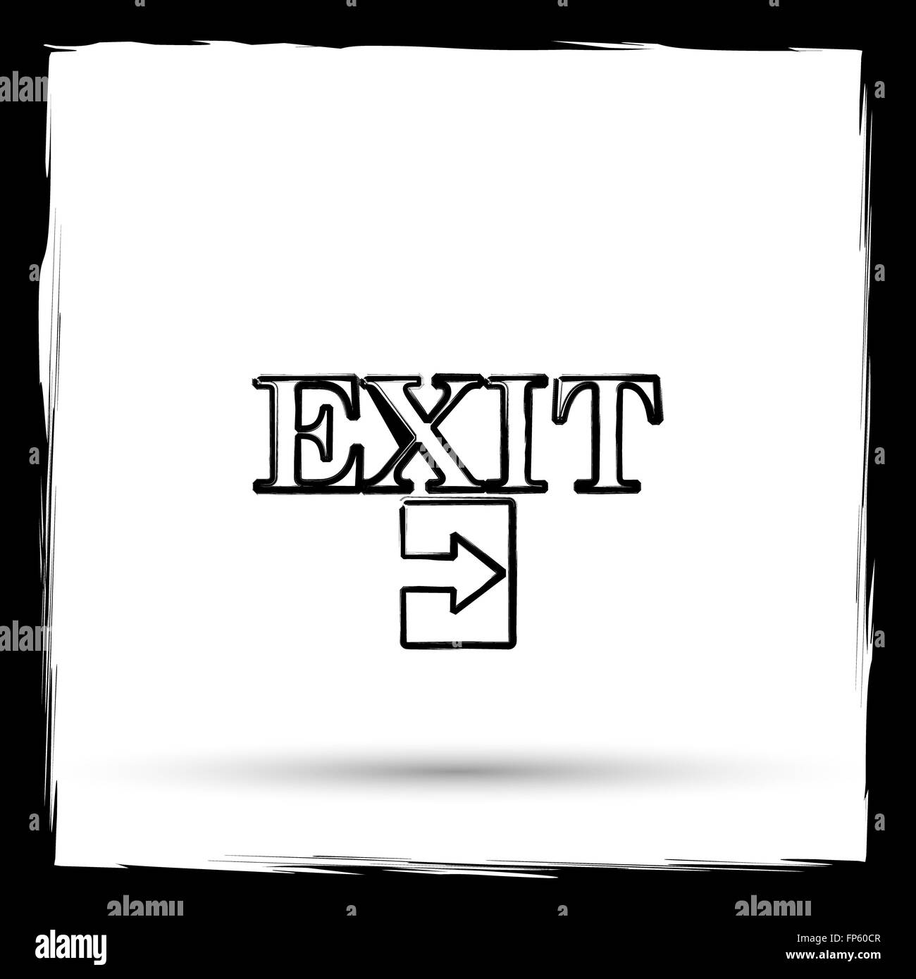 Exit icon. Internet button on white background. Outline design ...