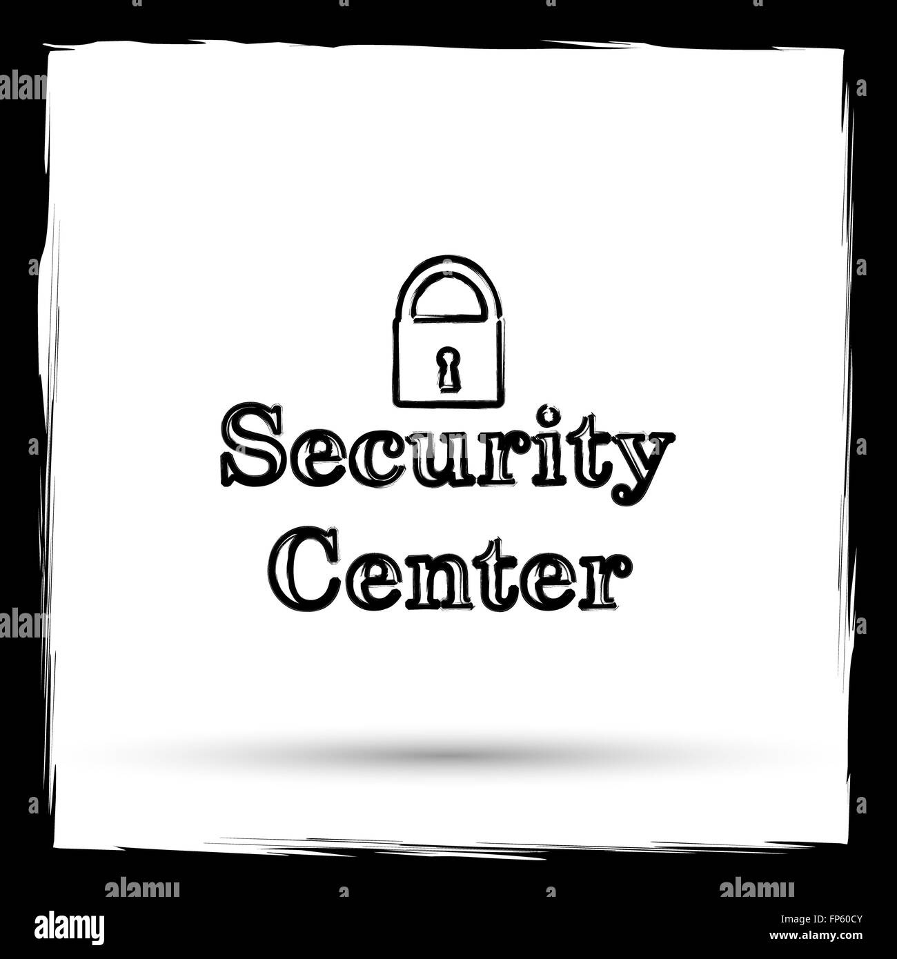 Security center icon. Internet button on white background. Outline ...