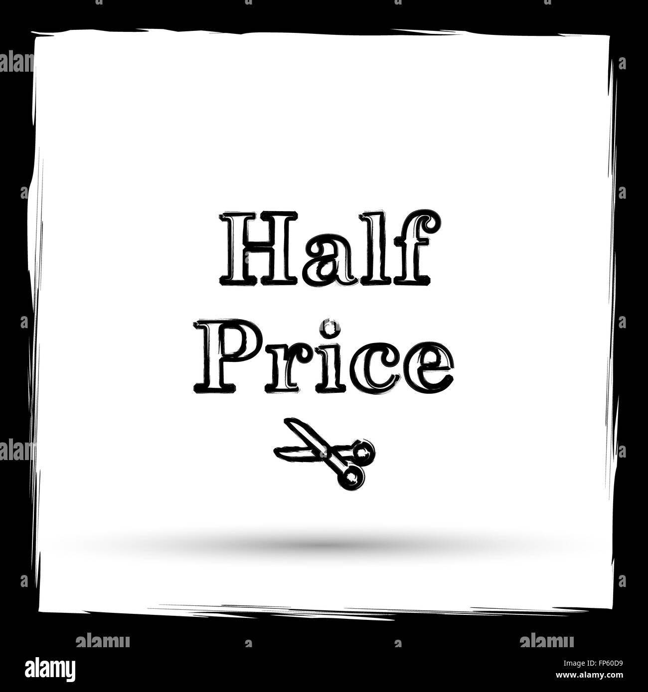 Half price icon. Internet button on white background. Outline design ...
